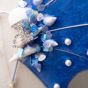 Mermaid Ears, Navy Blue, Resin, Fish Fin Ears, Siren Ears, Merfolk Ears ...