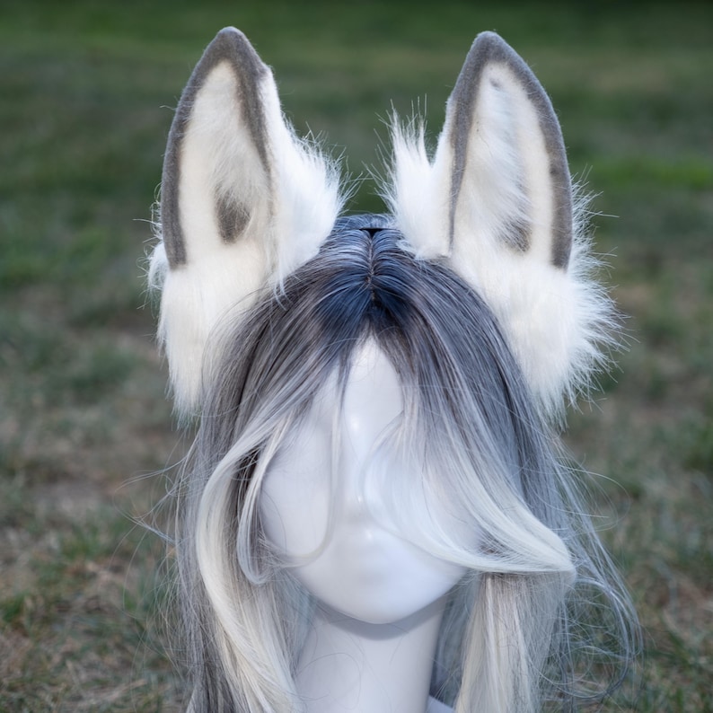 Gray Fox Ears, Fennec Fox Ears, Cosplay Anime Headwear, Lifelike Furry ...