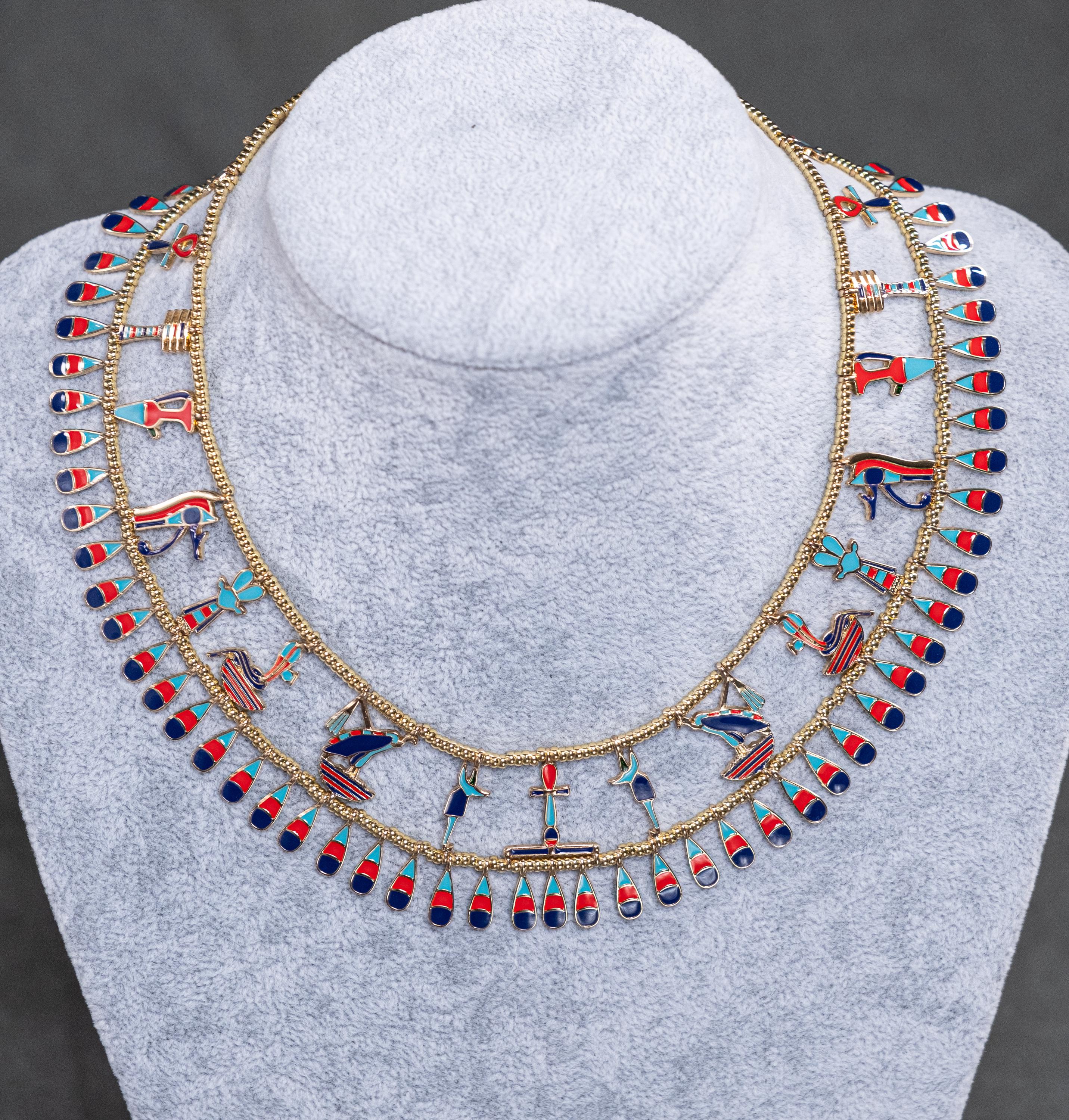 Replica Ancient Egyptian Jewelry, Necklace of Princess Khenmet, Gold ...