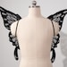 Butterfly Wings, Back Wings Costume, Black, Goth, Made of Embroidery ...