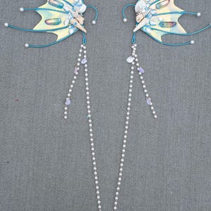 Mermaid Ears, Cerulean Blue, Resin, Fish Fin Ears, Siren Ears, Merfolk ...