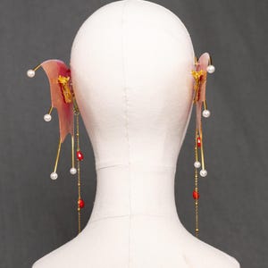 Mermaid Ears, Orange and Gold, Resin, Fish Fin Ears, Siren Ears ...