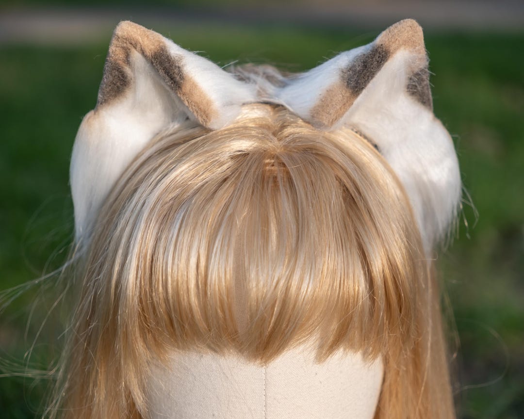 Calico Cat Ears, Brown, Yellow and White Cat Ears and Tail, Furry ...