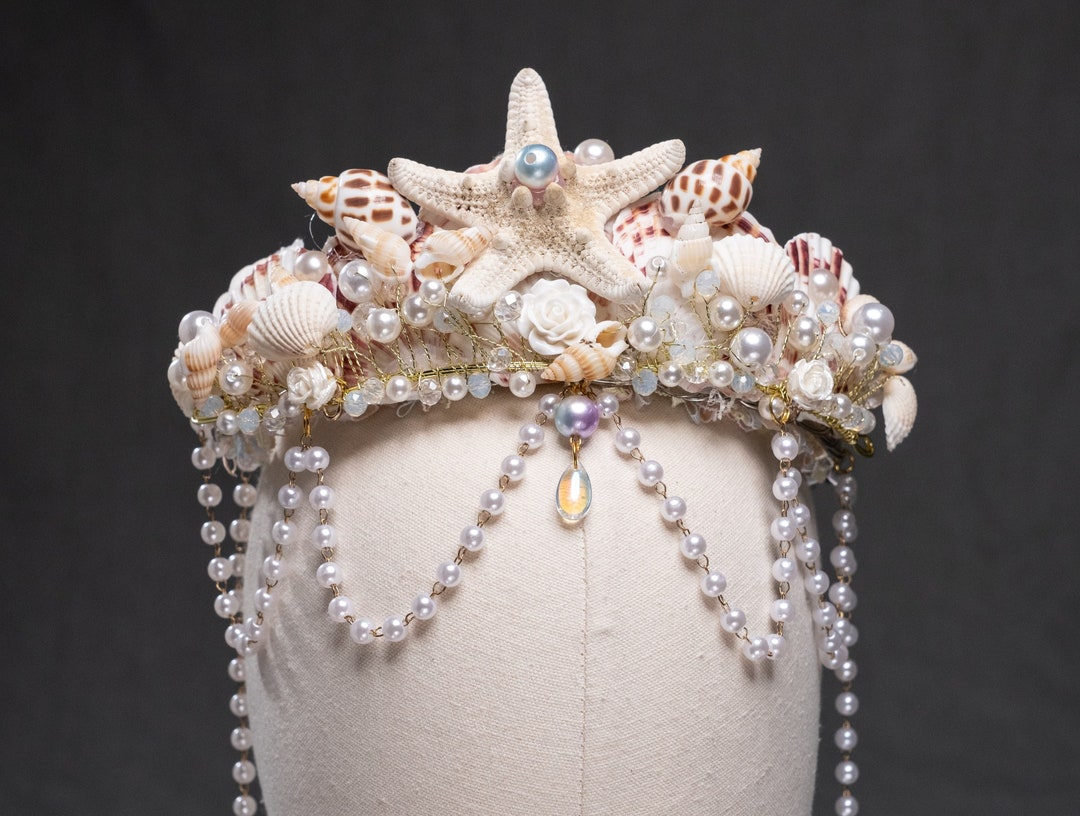 Mermaid Tiara, Seashell Crown, Made of Natural Shells, Siren Mermaid ...