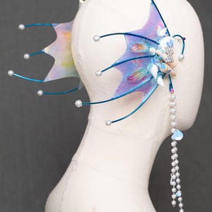 Mermaid Ears, Cerulean Blue, Resin, Fish Fin Ears, Siren Ears, Merfolk ...
