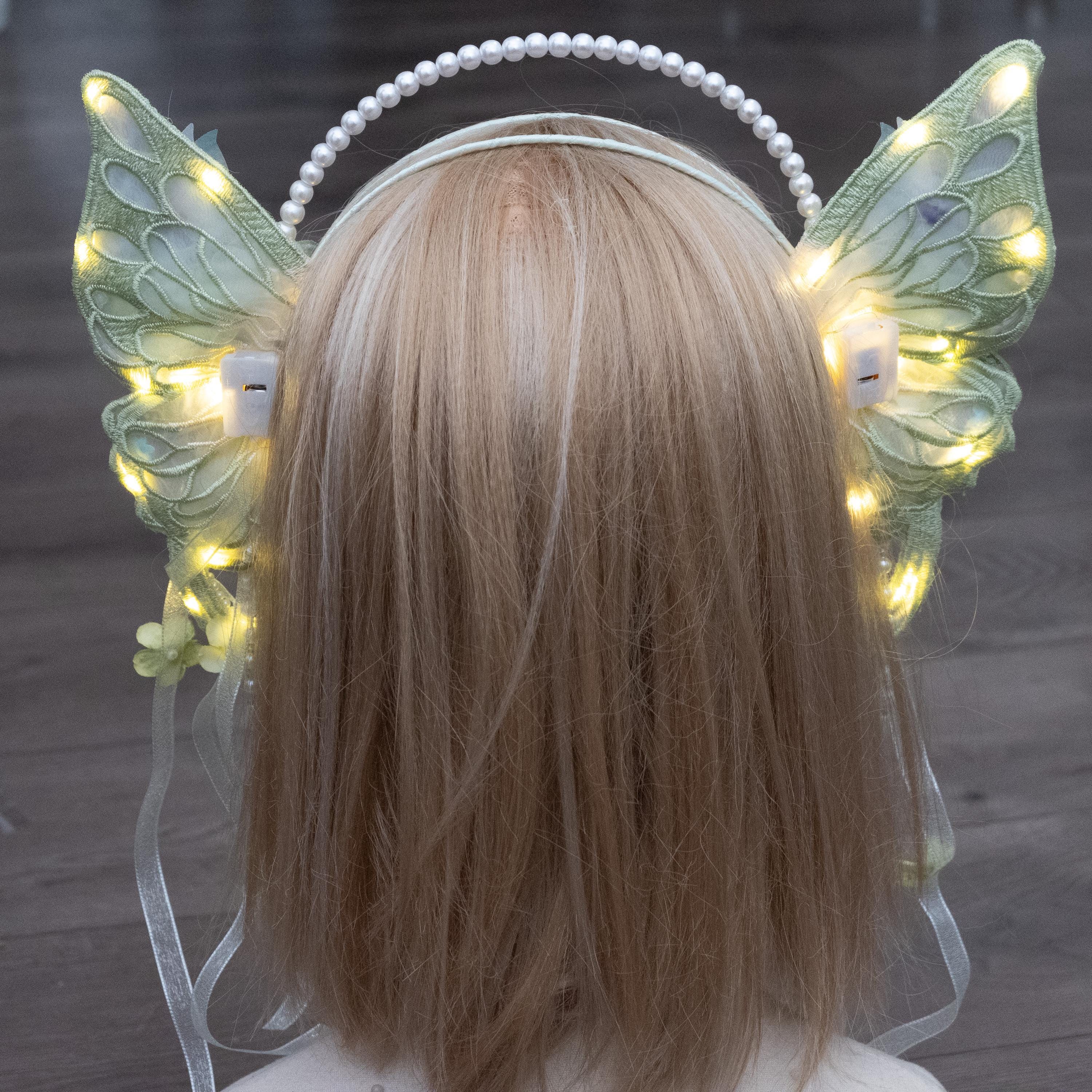 Butterfly Floral Halo, Green, Fairy Headdress, Goddess Butterfly ...