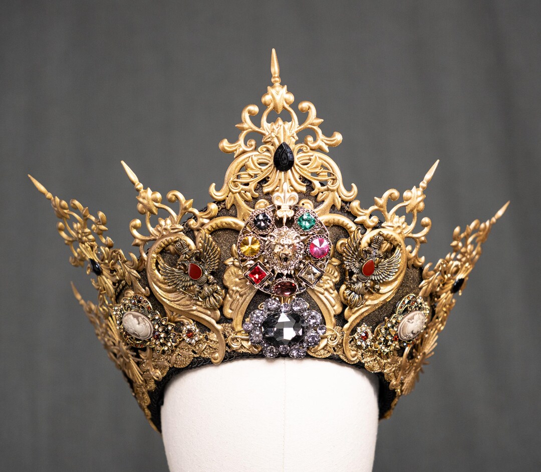 Renaissance Crown, Bronze Black, Rococo Tiara Imperial Religious Queen ...