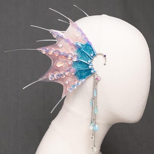 Mermaid Ears, Pink and Blue, Resin, Fish Fin Ears, Siren Ears, Merfolk ...