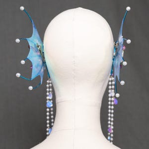 Mermaid Ears, Cerulean Blue, Resin, Fish Fin Ears, Siren Ears, Merfolk ...