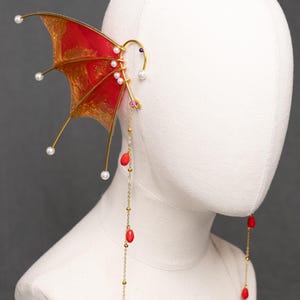 Mermaid Ears, Orange and Gold, Resin, Fish Fin Ears, Siren Ears ...