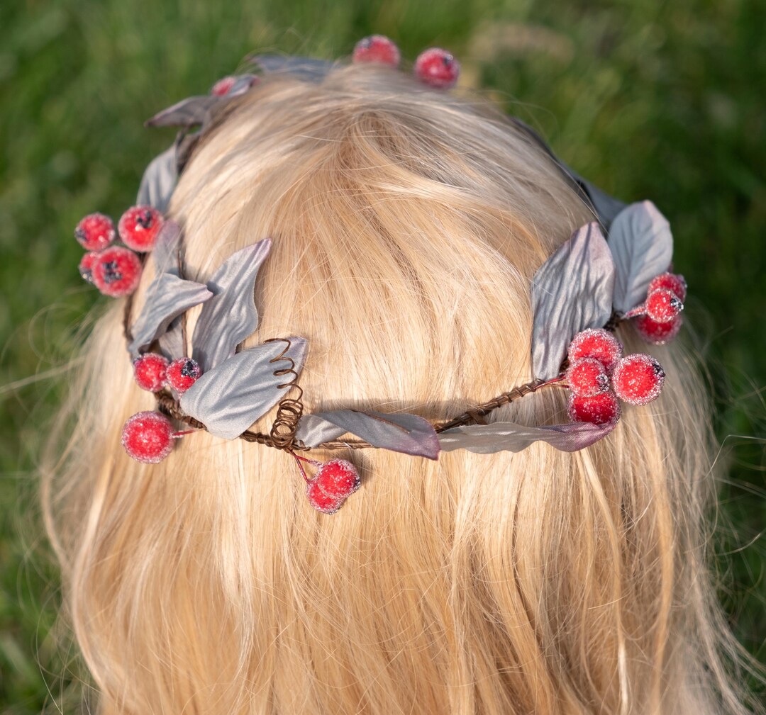 Holly Crown, Holly Head Wreath, Holly Headdress, Renaissance Fairy ...