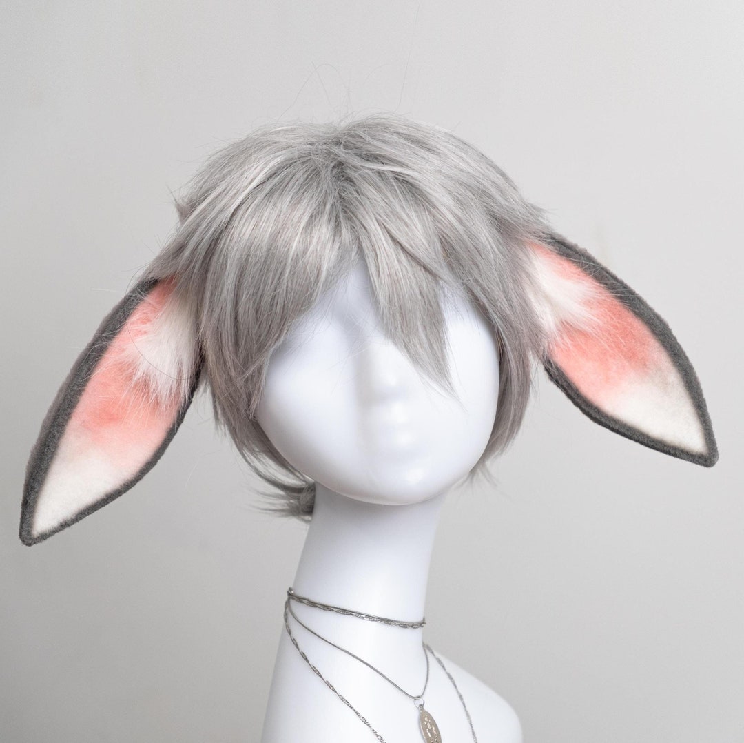 Furry Lop Rabbit Ears, Gray Rabbit Ears, Bunny Cosplay, Anime Headwear ...