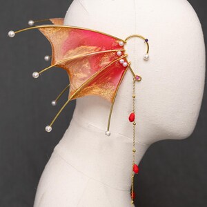 Mermaid Ears, Orange and Gold, Resin, Fish Fin Ears, Siren Ears ...