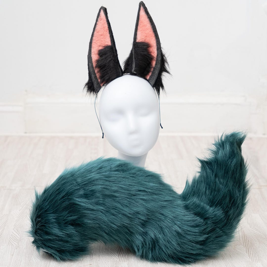 Tighnari Fox Ears and Tail, Fennec Fox, Genshin Impact Cosplay, Black ...