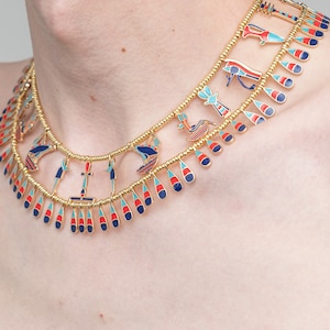 Replica Ancient Egyptian Jewelry, Necklace of Princess Khenmet, Gold ...