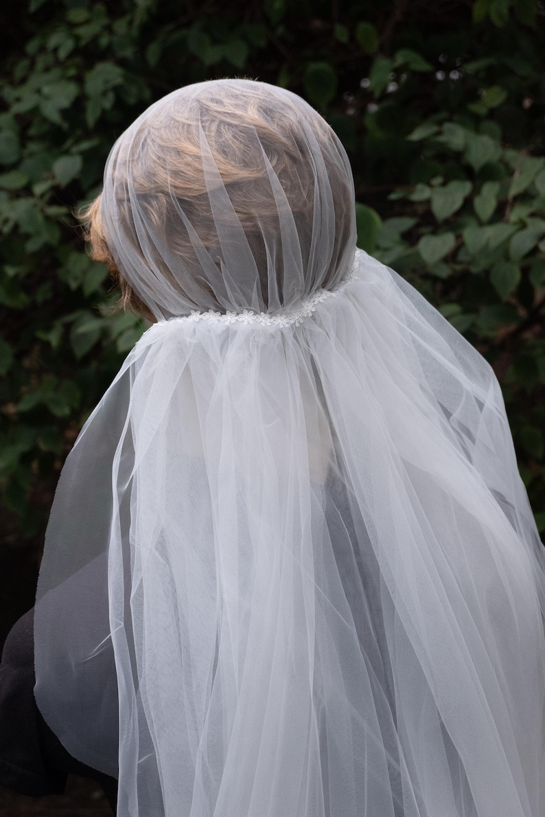 Wedding Bridal Veil With Hat, White, Bridal Hood, 1920s Vintage ...