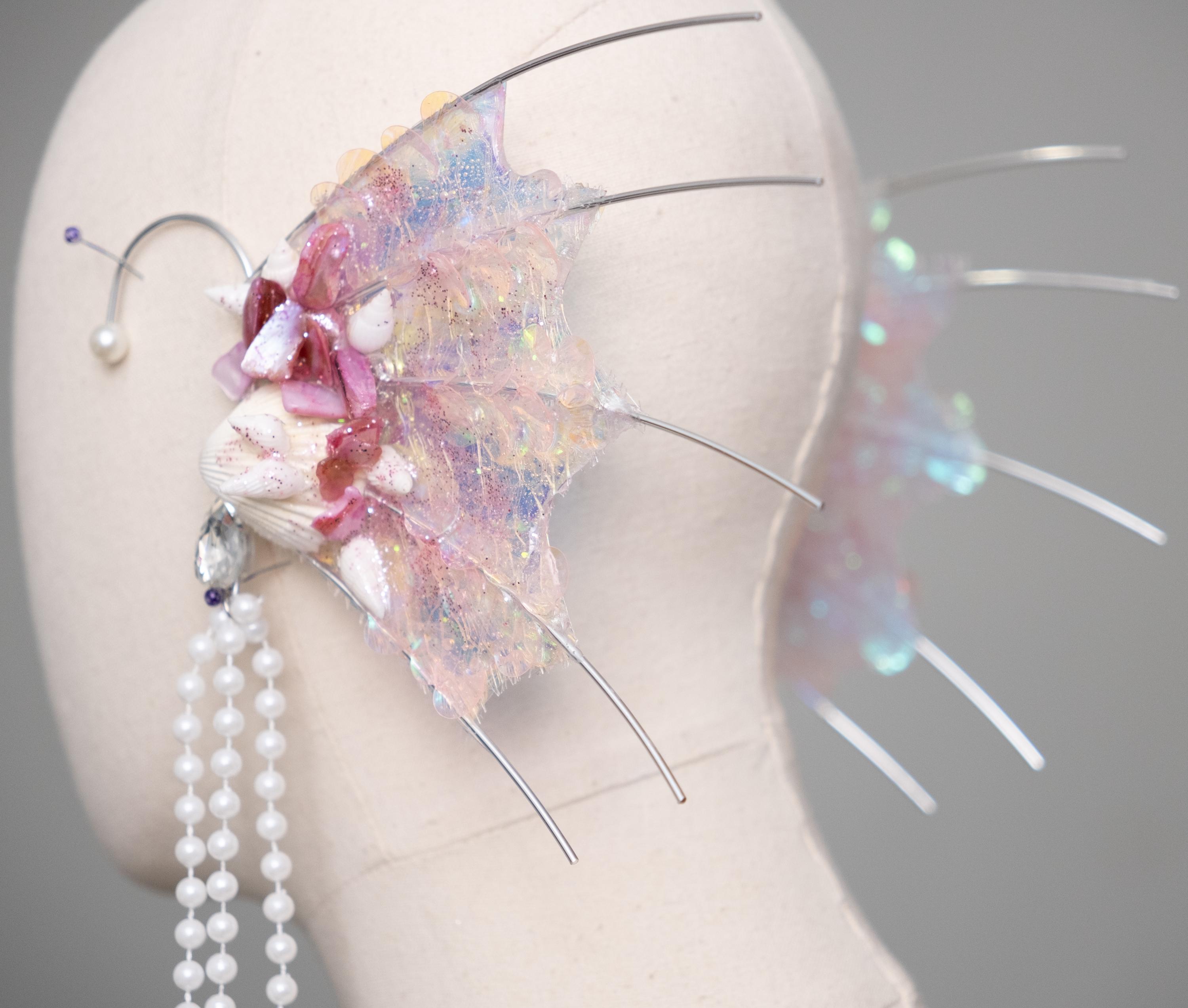Mermaid Ears, Pink, Resin, Fish Fin Ears, Siren Ears, Merfolk Ears ...