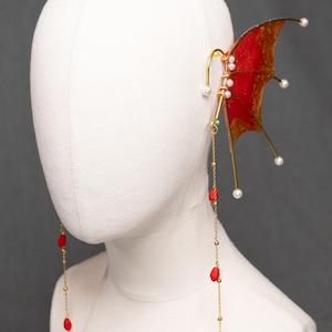 Mermaid Ears, Orange and Gold, Resin, Fish Fin Ears, Siren Ears ...