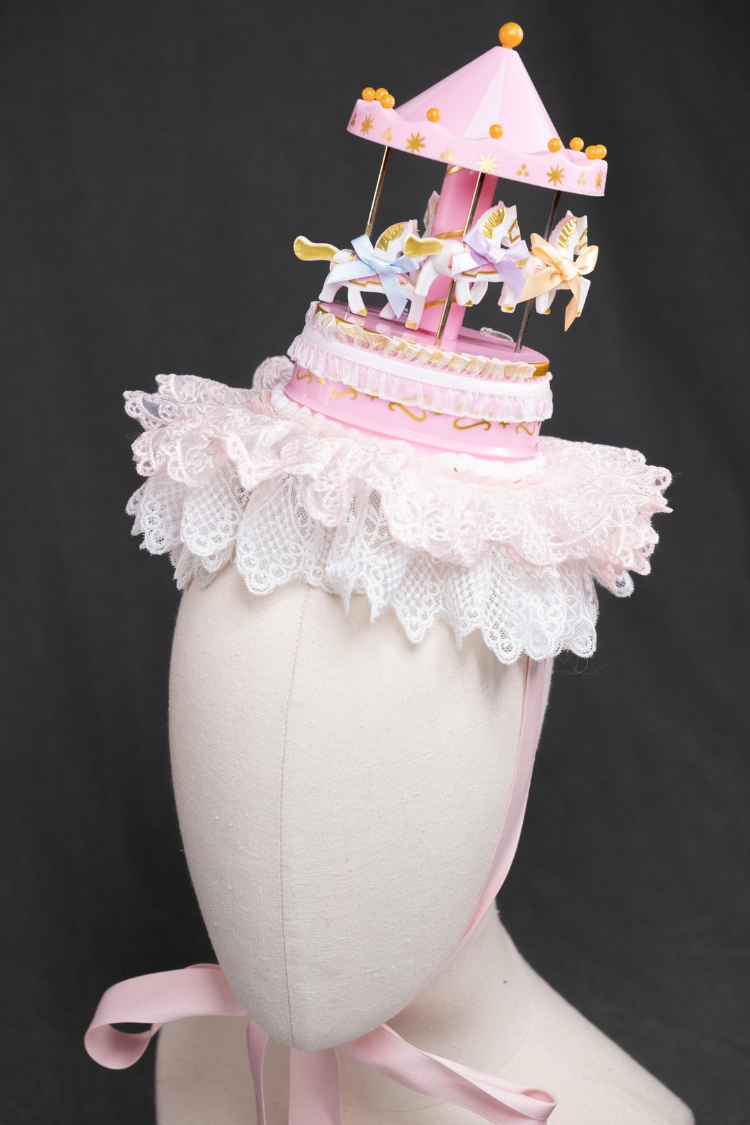 Carousel Hat Costume, Pink, for Adults or Kids, Sweet Kawaii Halloween ...