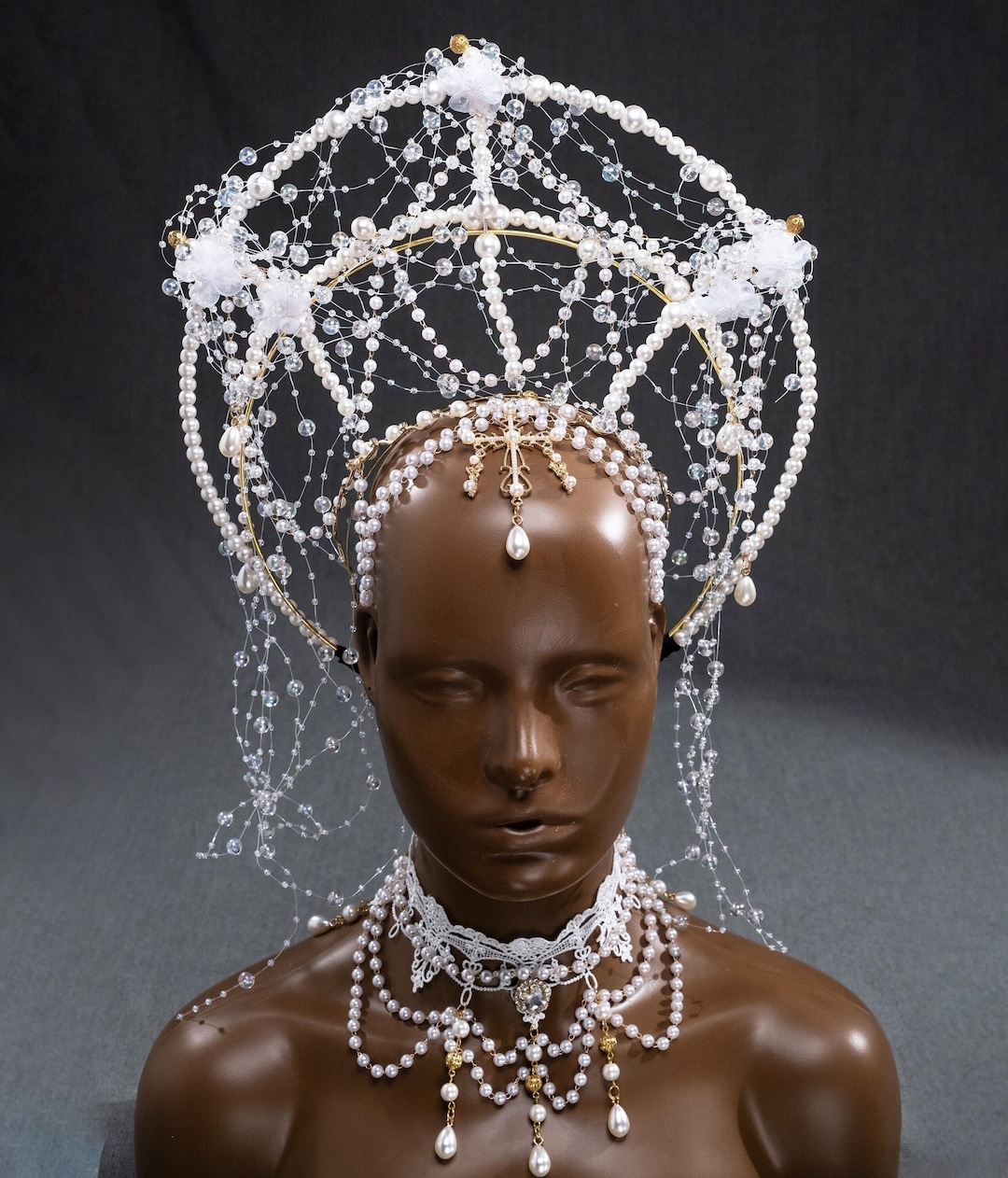 Rain Drop Halo Bridal Headdress, 4pc Set, Beach Wedding, Water Theme ...