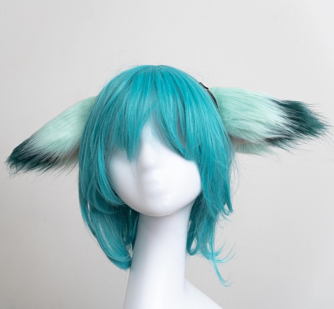 Kawaii Fox Ears, Green Fox Ears, Fennec Fox Ears, Turquoise Blue, Mint ...