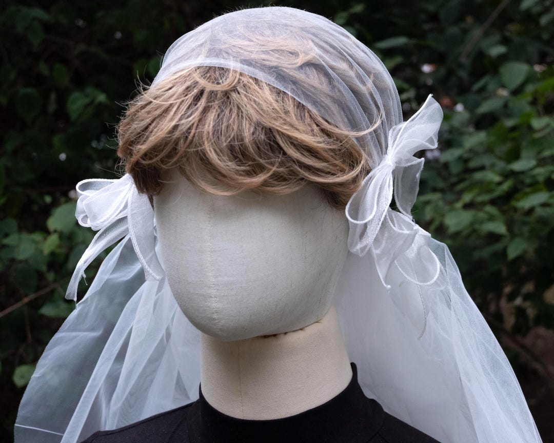 Wedding Bridal Veil With Hat, White, Bridal Hood, 1920s Vintage ...