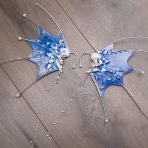 Mermaid Ears, Navy Blue, Resin, Fish Fin Ears, Siren Ears, Merfolk Ears ...