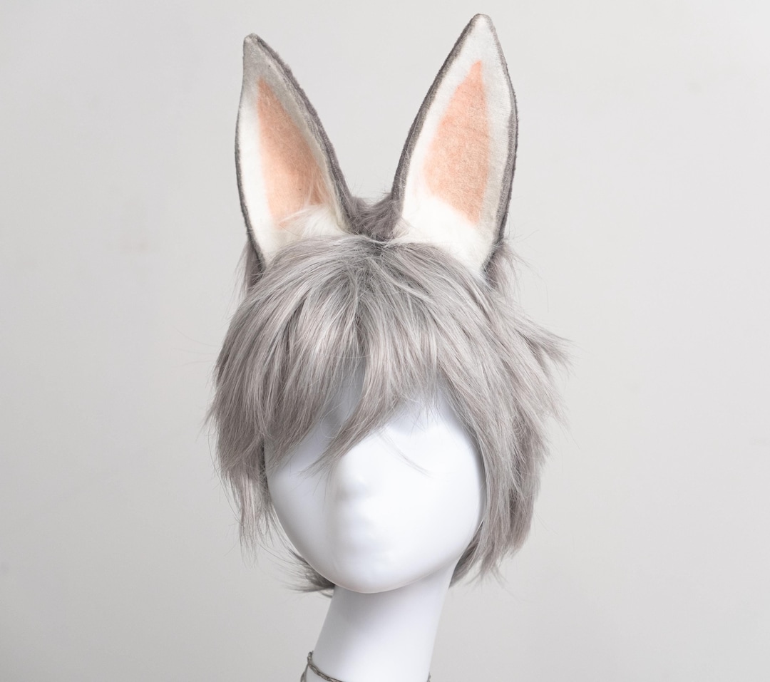 Kawaii Baby Bunny Ears, Gray Rabbit Ears, Short Rabbit Ears, Furry ...