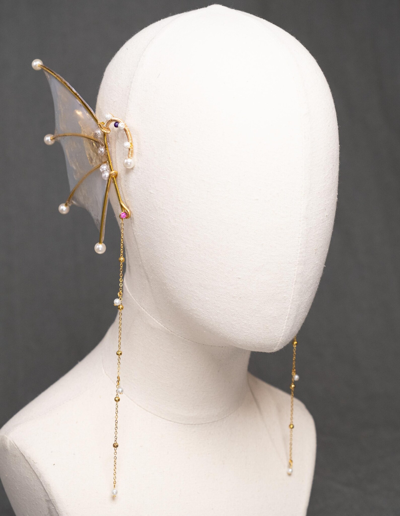 Mermaid Ears, Gold and Beige, Resin, Fish Fin Ears, Siren Ears, Merfolk ...
