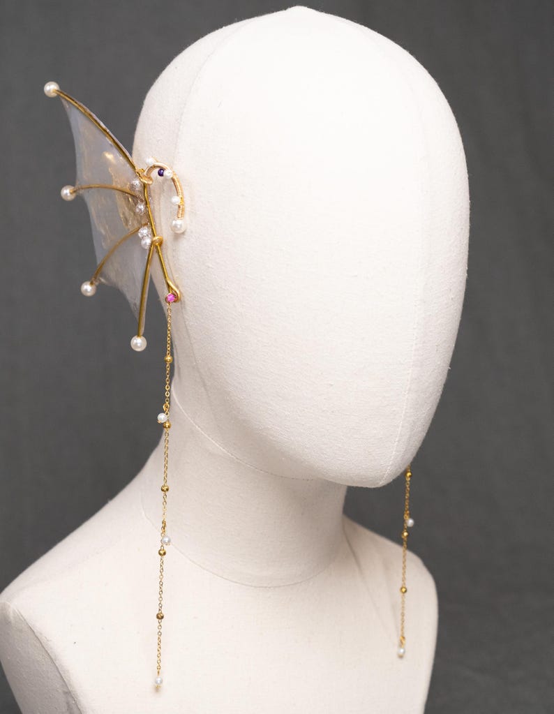 Mermaid Ears, Gold and Beige, Resin, Fish Fin Ears, Siren Ears, Merfolk ...