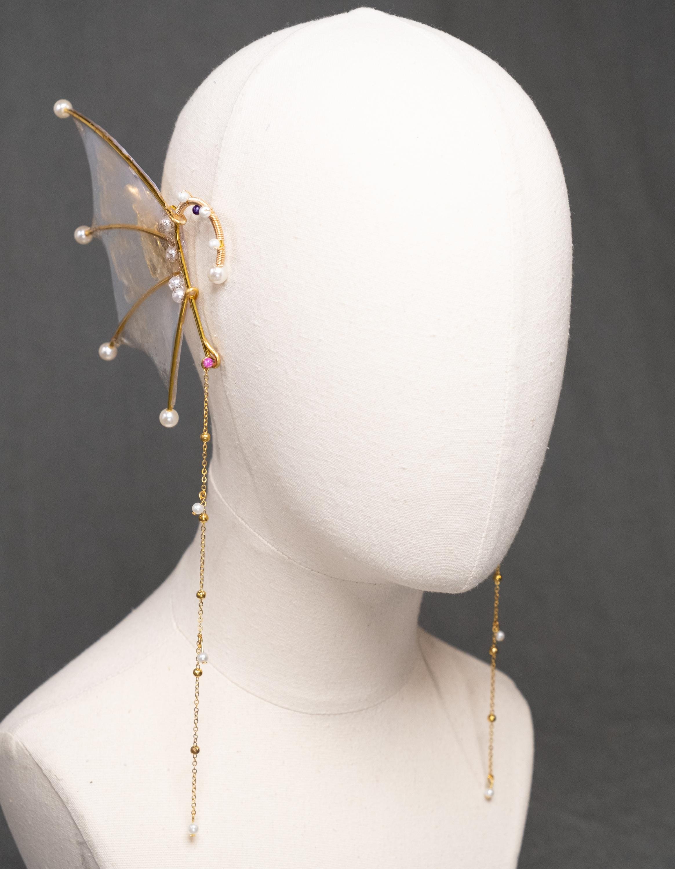 Mermaid Ears, Gold and Beige, Resin, Fish Fin Ears, Siren Ears, Merfolk ...
