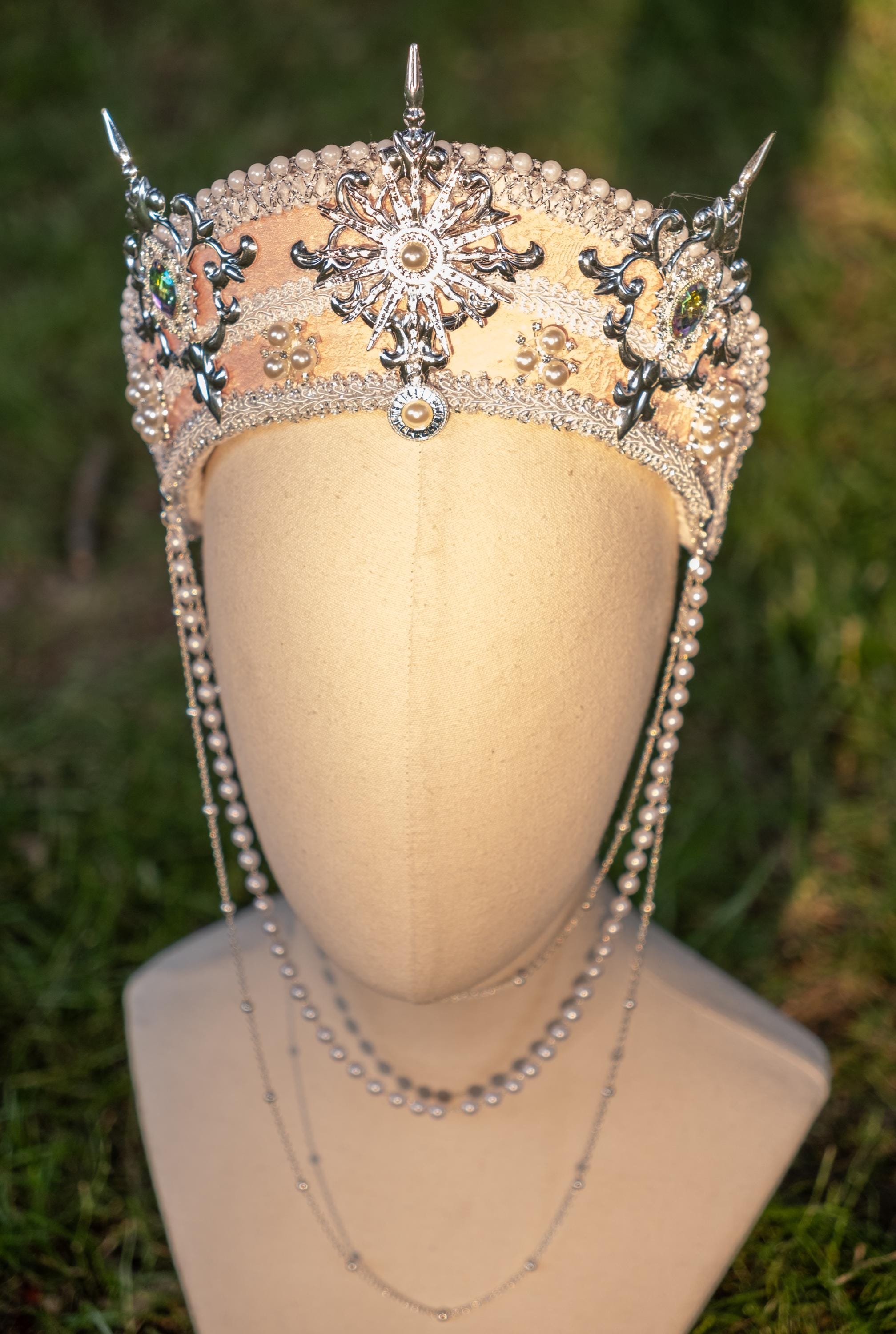 Tudor Crown, White and Silver, Snow Queen, Baroque Imperial Religious ...