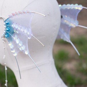 Mermaid Ears, Ice Blue, Resin, Fish Fin Ears, Siren Ears, Merfolk Ears ...