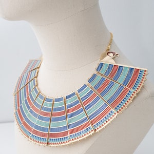 Replica Ancient Egyptian Necklace, Usekh Collar of Tutankhamun, Gold ...