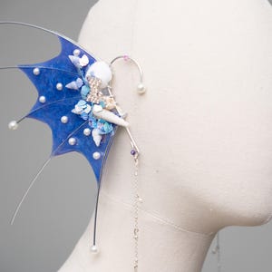 Mermaid Ears, Navy Blue, Resin, Fish Fin Ears, Siren Ears, Merfolk Ears ...
