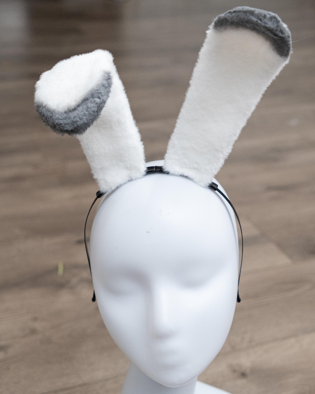 Ship After 05/15 | White Rabbit Ears With Gray Tips, Xavier Bunny Ears ...