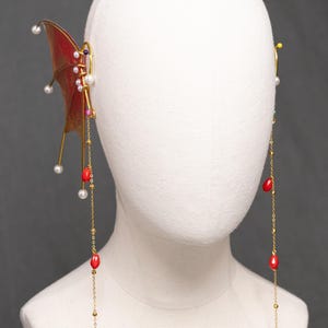 Mermaid Ears, Orange and Gold, Resin, Fish Fin Ears, Siren Ears ...