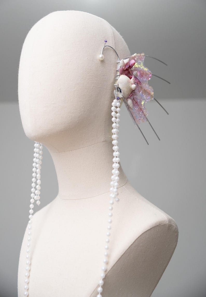 Mermaid Ears, Pink, Resin, Fish Fin Ears, Siren Ears, Merfolk Ears ...