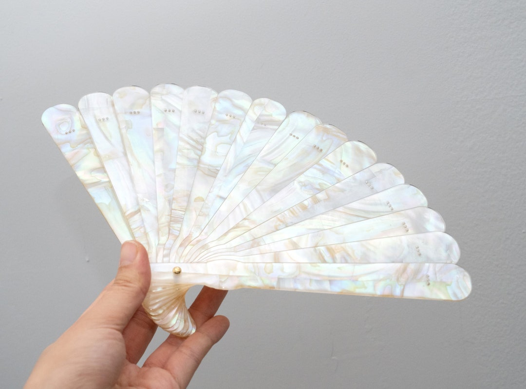 Available After 03/20 Mother of Pearl Hand Fan Natural Shell Epoxy ...