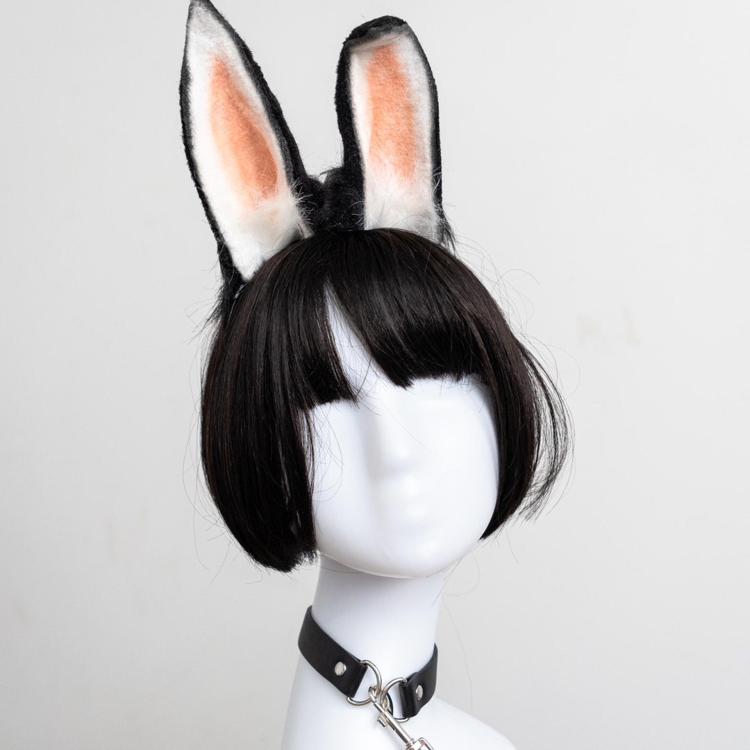 Kawaii Baby Bunny Ears, Black Rabbit Ears, Short Rabbit Ears, Furry ...