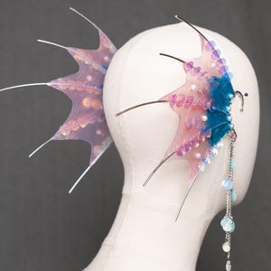 Mermaid Ears, Pink and Blue, Resin, Fish Fin Ears, Siren Ears, Merfolk ...