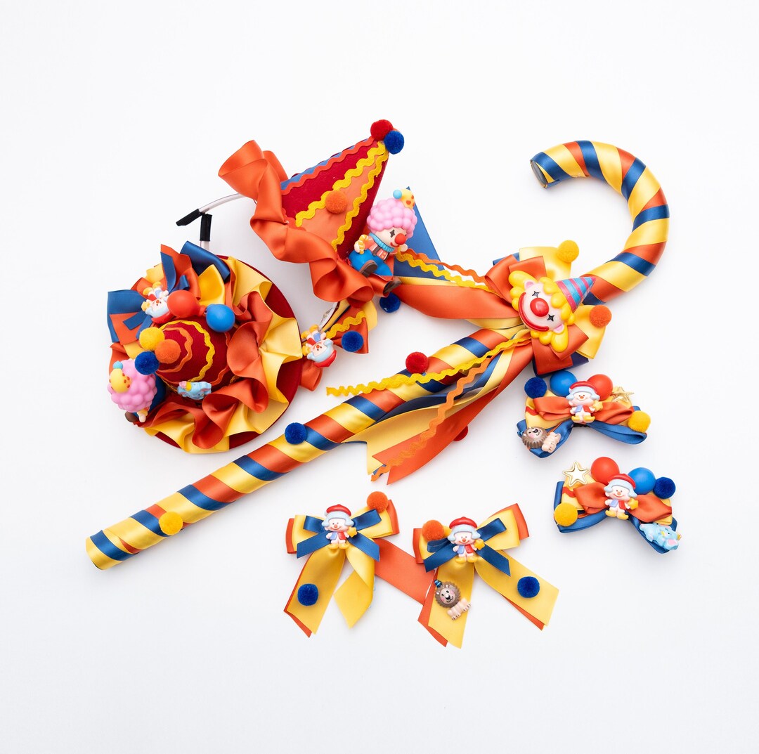 Circus Clown Accessory Set, Blue Red Yellow With Battery and Lights ...