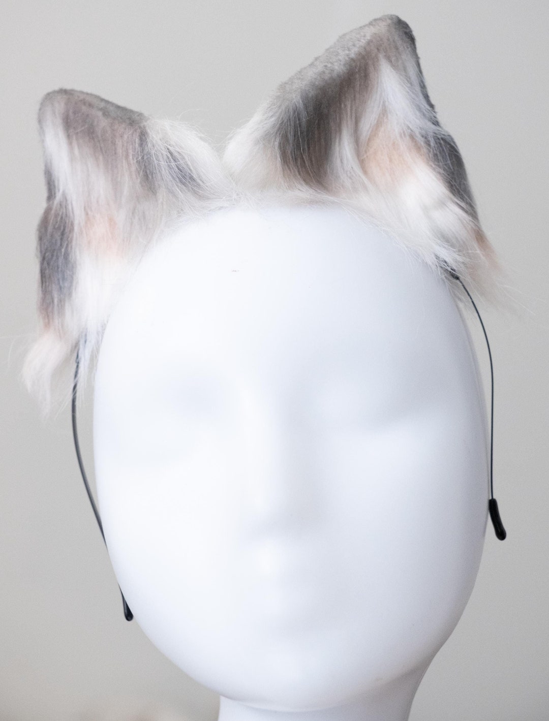 British Shorthair Cat Ears, Gray and White Cat Ears, Furry Cosplay ...