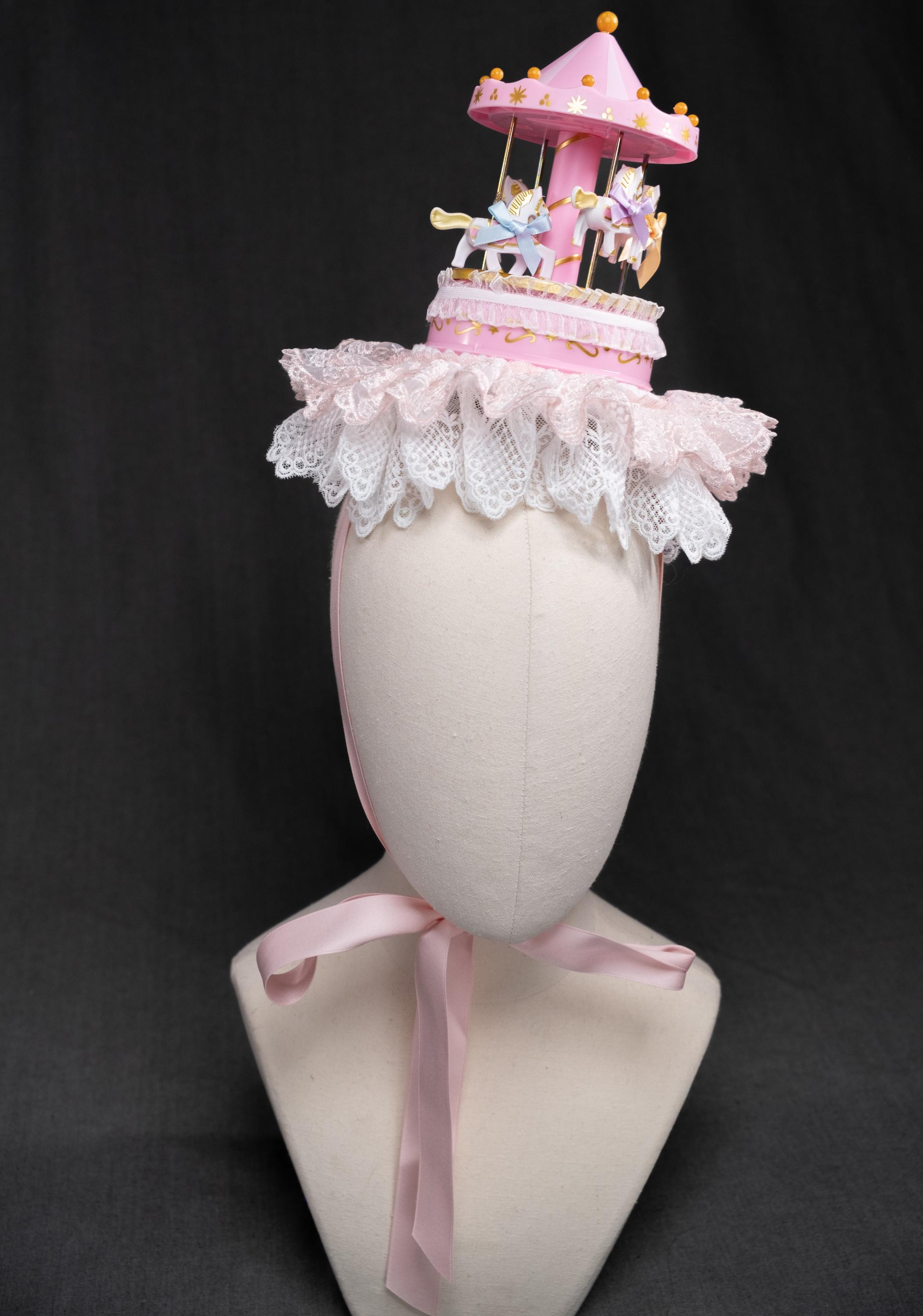 Carousel Hat Costume, Pink, for Adults or Kids, Sweet Kawaii Halloween ...