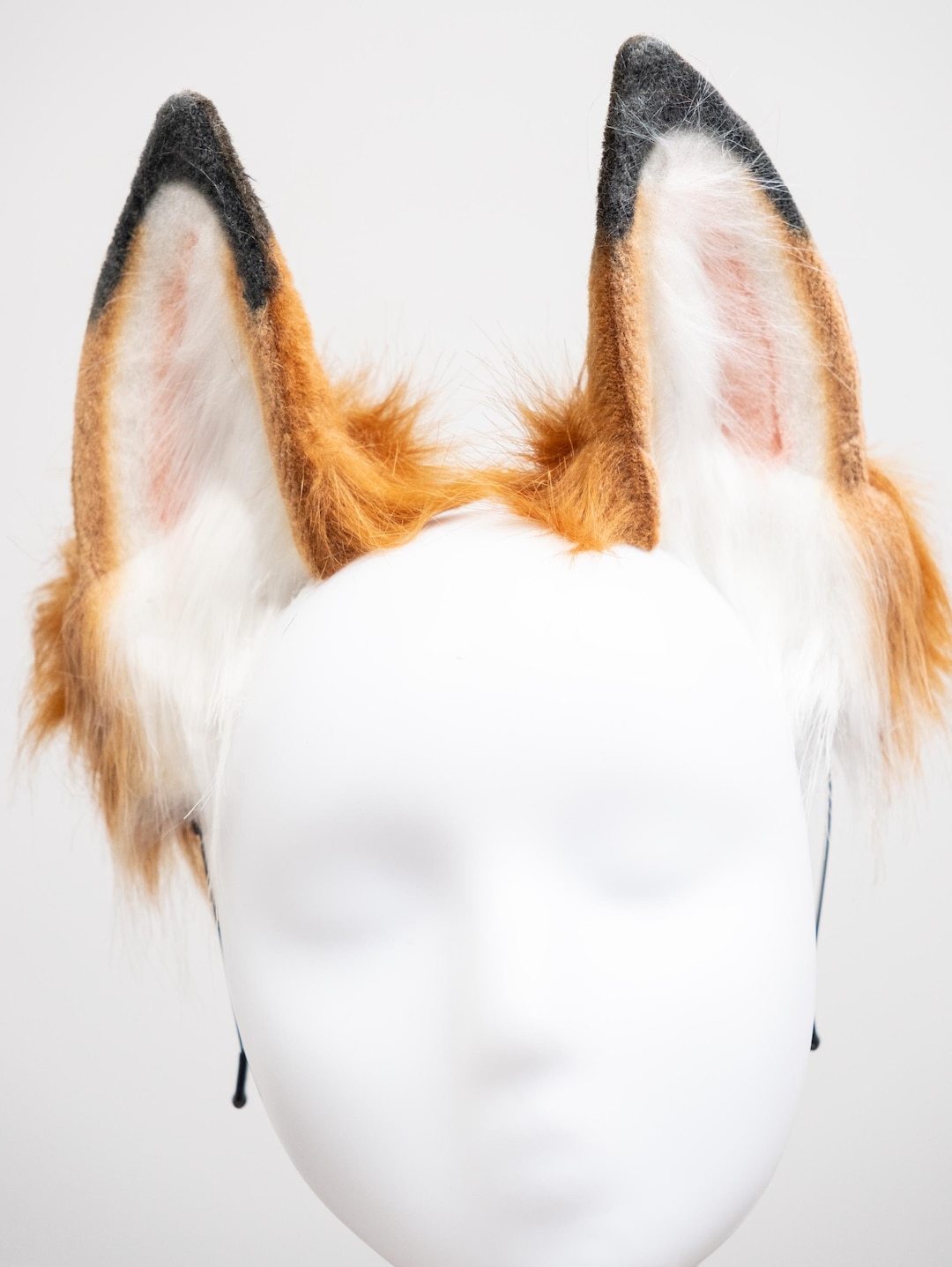 Brown Fox Ears With Black Tips, Caramel Fox Ears, Fennec Fox Ears ...