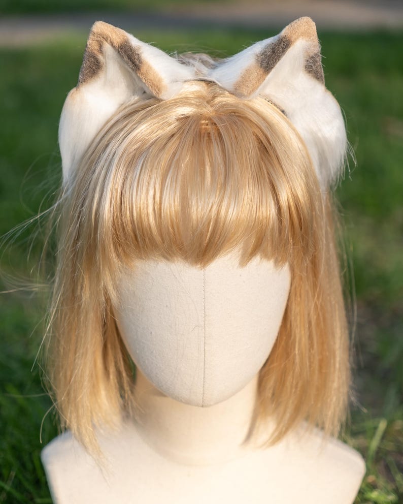 Calico Cat Ears, Brown, Yellow and White Cat Ears and Tail, Furry ...