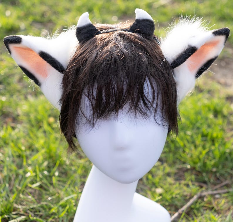 Kawaii Bull Ears, Black and White, Cattle Ears, Cute Cattle Ears With ...