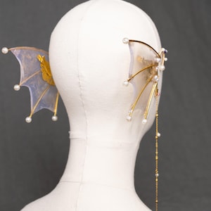 Mermaid Ears, Gold and Beige, Resin, Fish Fin Ears, Siren Ears, Merfolk ...