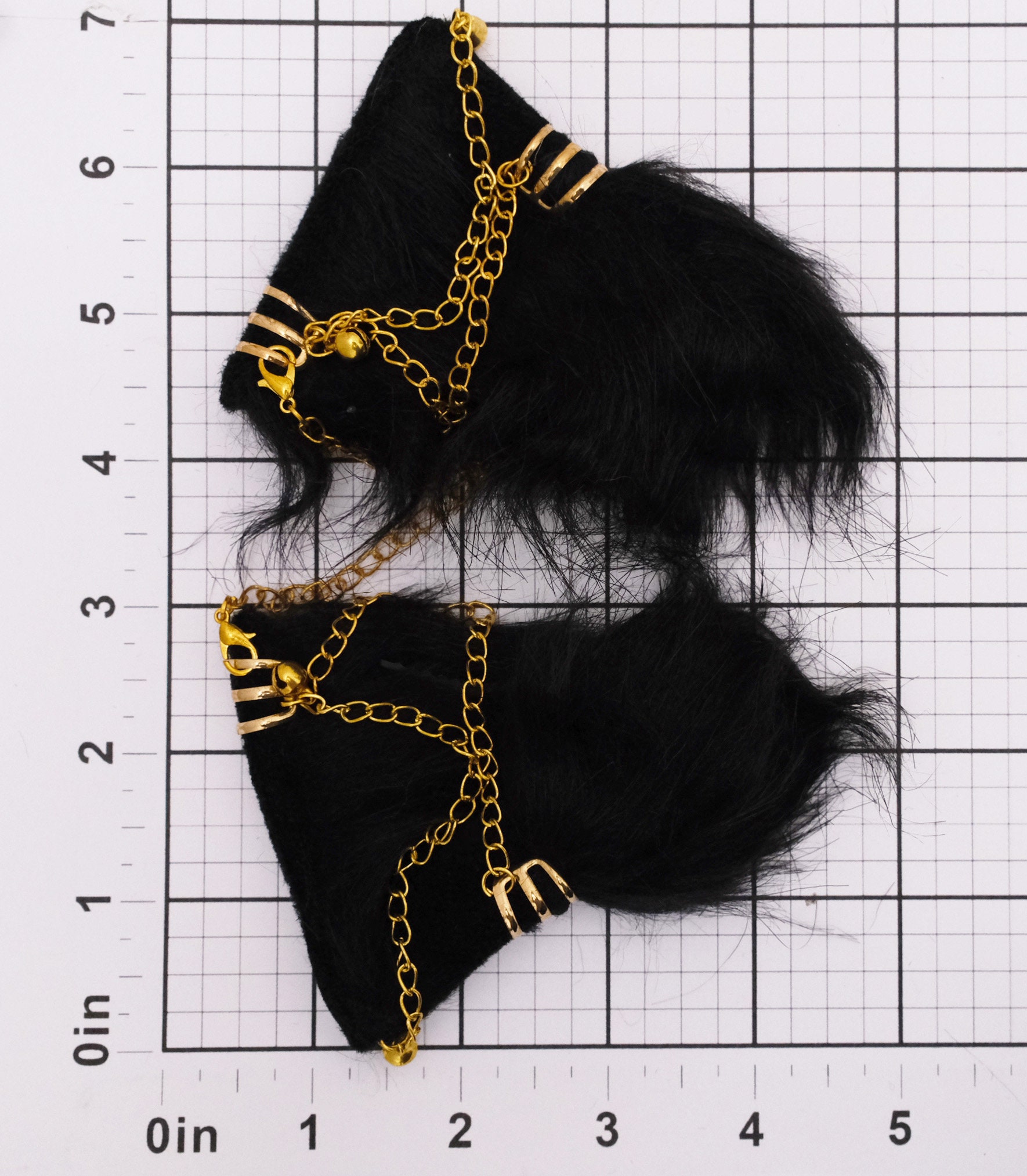 Black Cat Ears Hair Clips With Cross Earrings and Chain Cosplay Cute ...