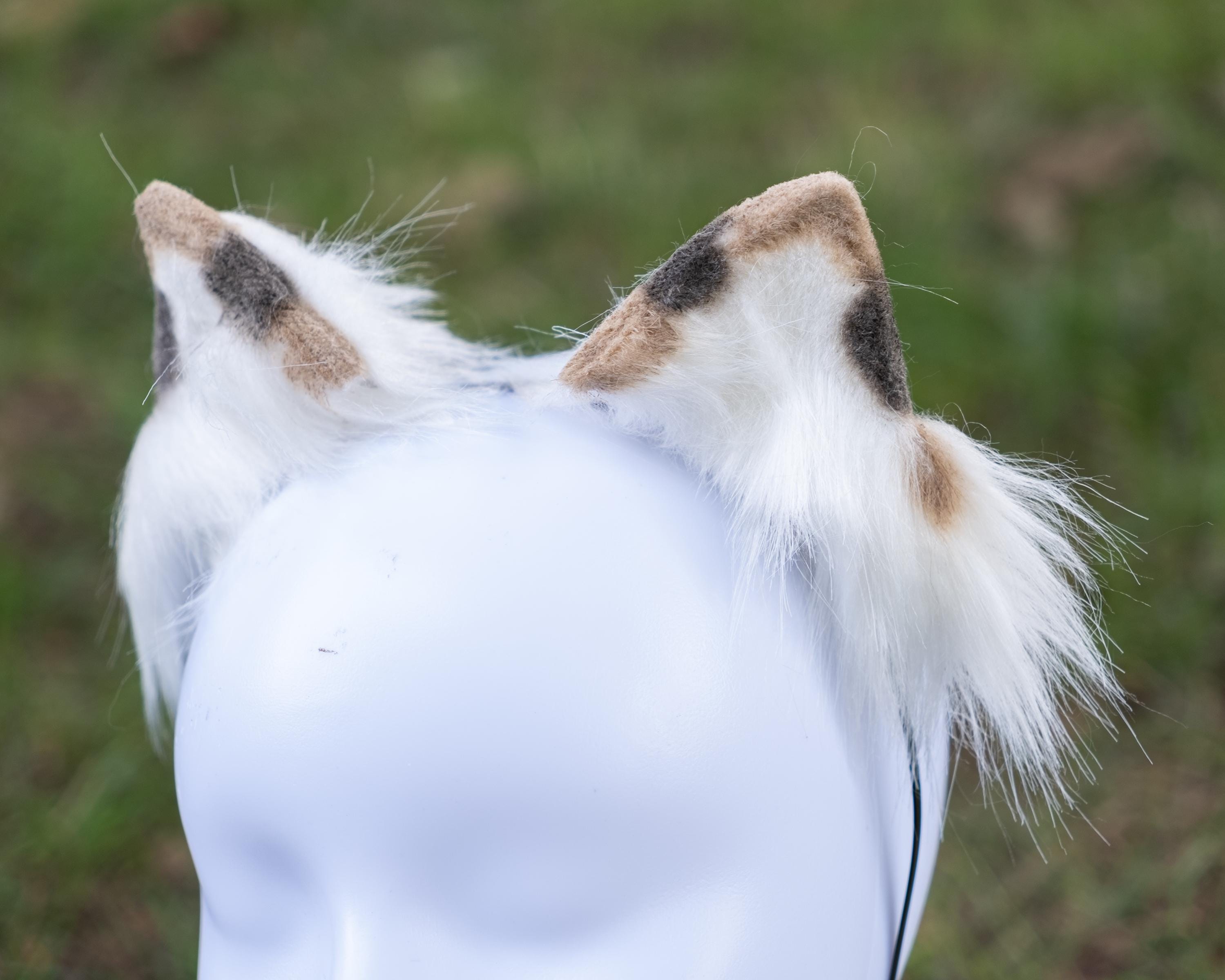 Calico Cat Ears, Brown, Yellow and White Cat Ears and Tail, Furry ...